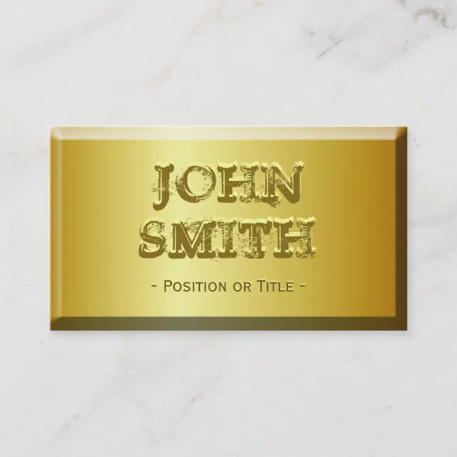 Fine Gold Brick Look with Custom Embossed Text Business Card | Zazzle