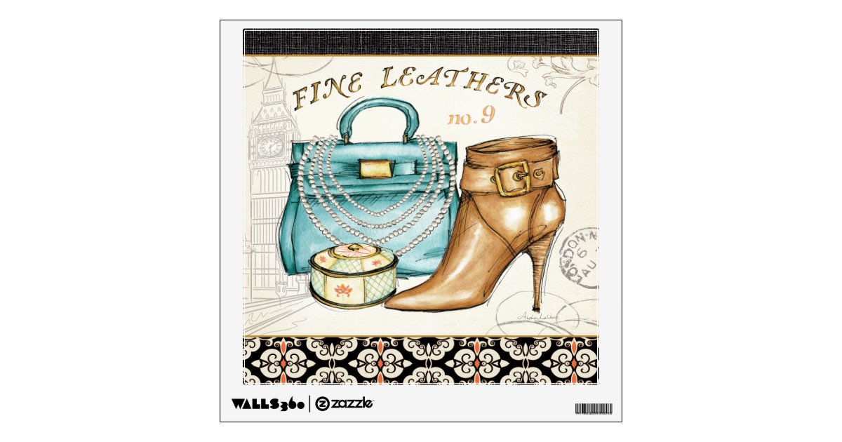Fine Leather Bag and Shoe Wall Sticker | Zazzle