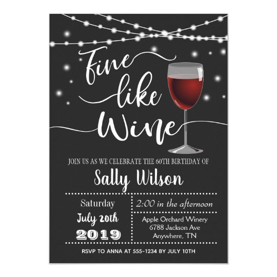 Fine like Wine Adult Birthday Party Invitation | Zazzle.com