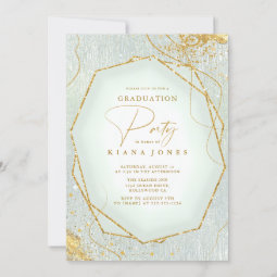 Fine Lines Gold Abstract Graduation Sage ID907 | Zazzle