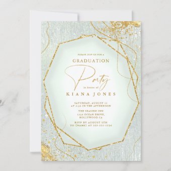 Fine Lines Gold Abstract Graduation Sage ID907 | Zazzle
