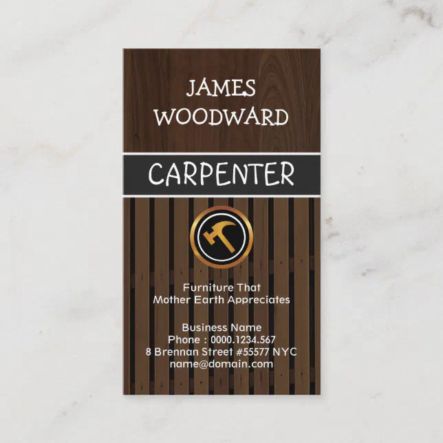 Fine Wood Grain Finished Lumber Carpentry Business Card | Zazzle