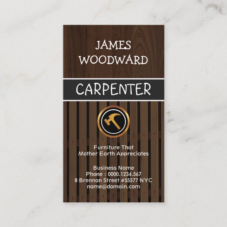 Fine Wood Grain Finished Lumber Carpentry Business Card | Zazzle