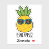 Fineapple Funny Pineapple Pun Sticker | Zazzle