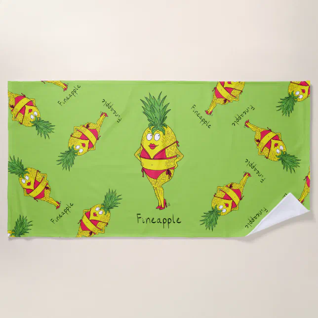 Fineapple Pineapple Pin-Up Girl Beach Towel | Zazzle