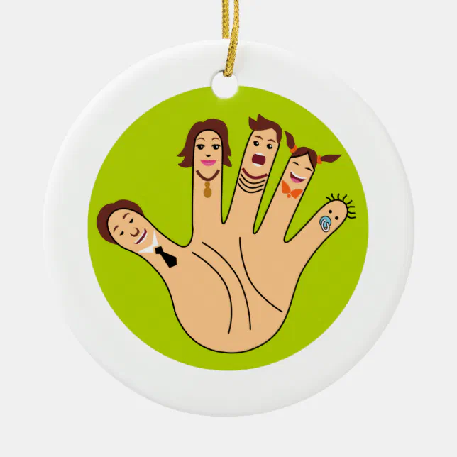 Finger Family Drawing Ceramic Ornament | Zazzle