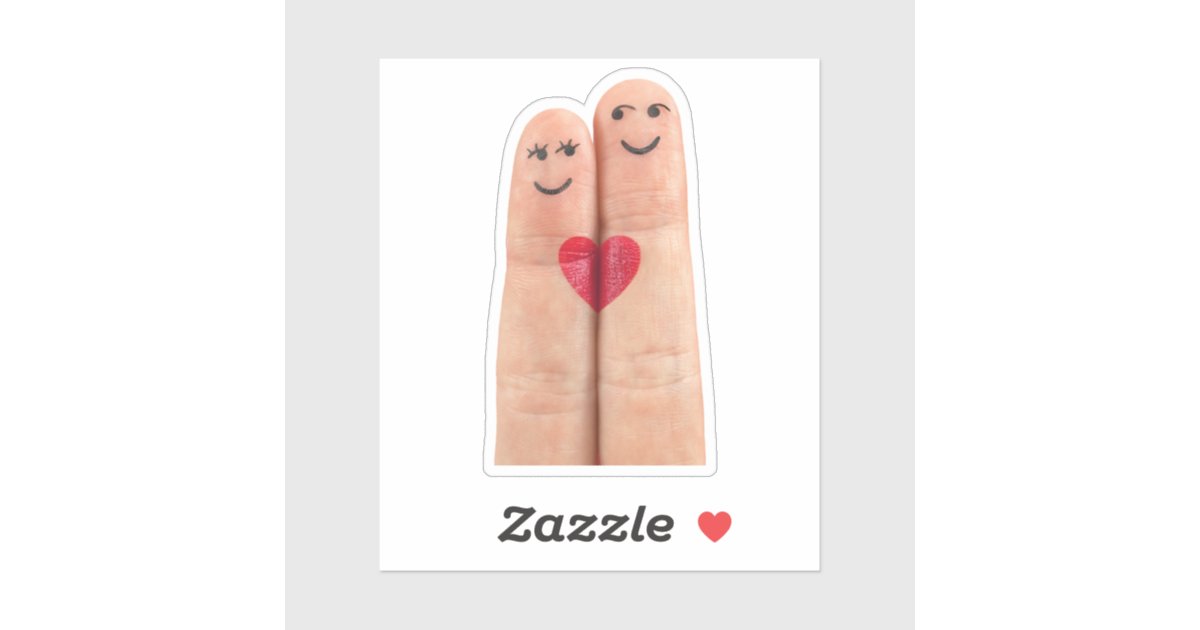 Finger Heart Couple Sticker | Zazzle