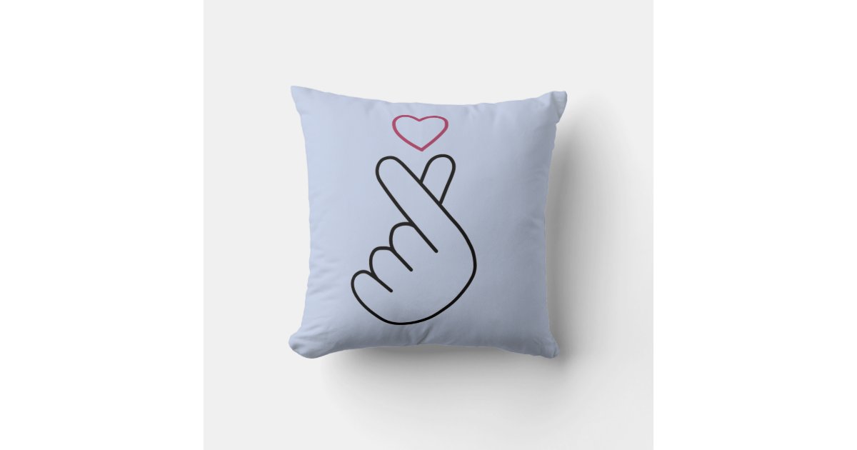 finger heart throw pillow | Zazzle