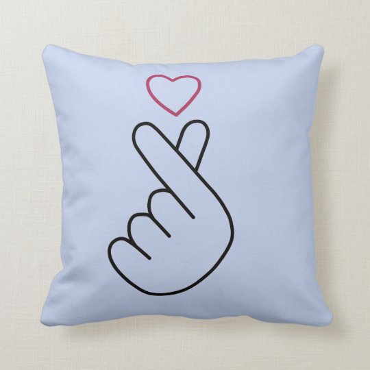 finger heart throw pillow | Zazzle.com