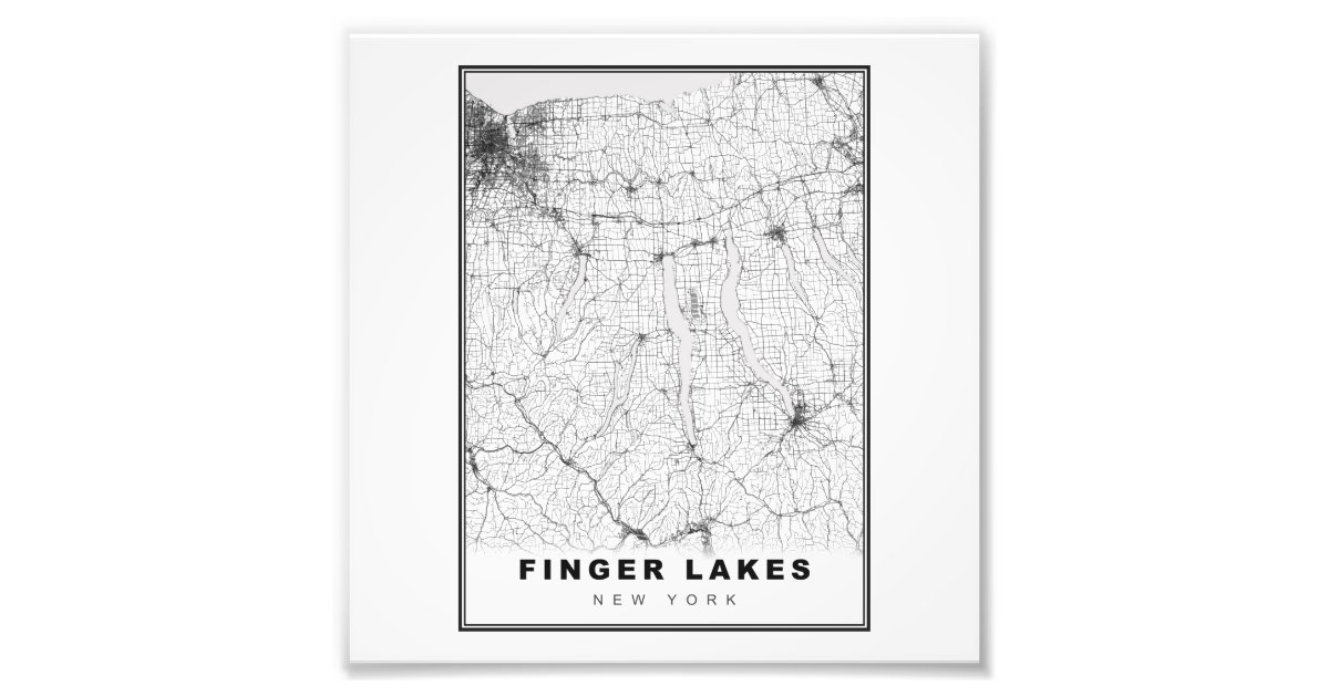 Finger Lakes Map Photo Print | Zazzle