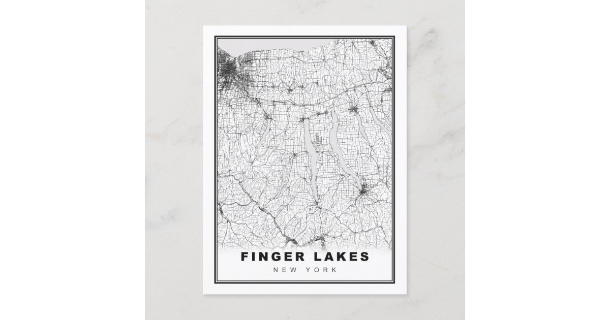 Finger Lakes Map Postcard | Zazzle