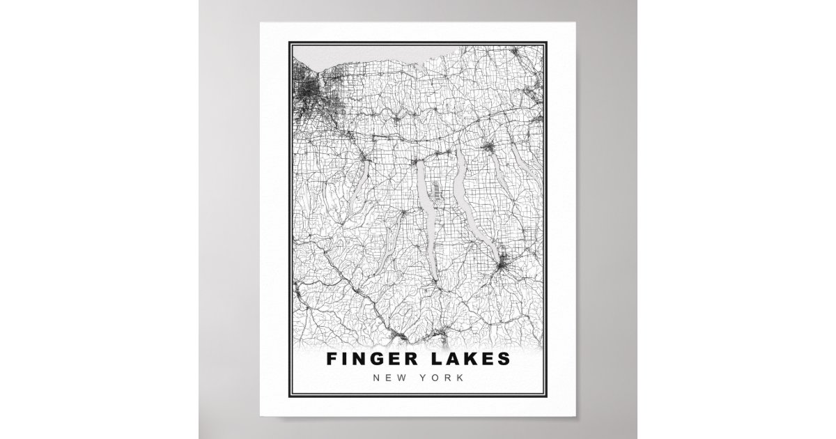Finger Lakes Map Poster | Zazzle