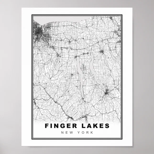 Finger Lakes Map Poster | Zazzle