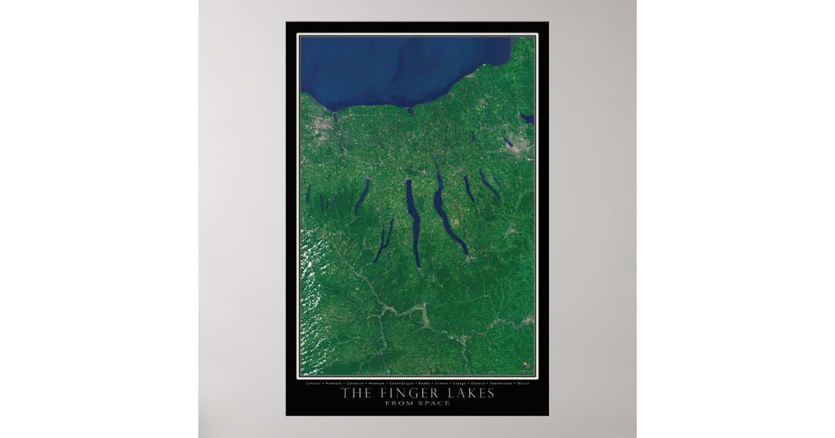 Finger Lakes Region Satellite Poster | Zazzle