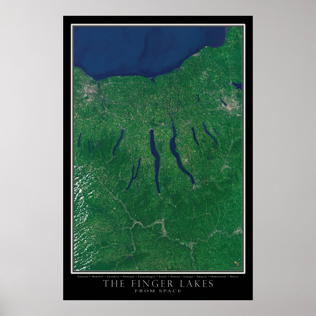 Finger Lakes Region Satellite Poster | Zazzle
