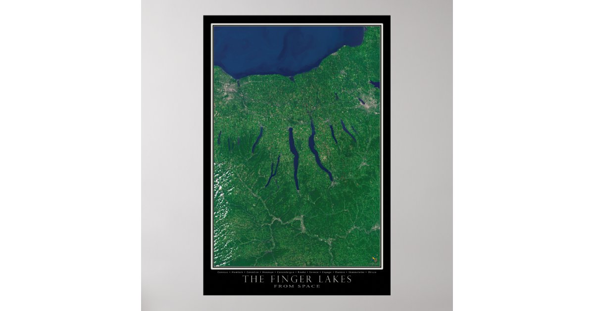 Finger Lakes Region Satellite Poster | Zazzle