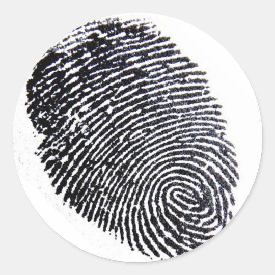 Finger Print Classic Round Sticker | Zazzle.com