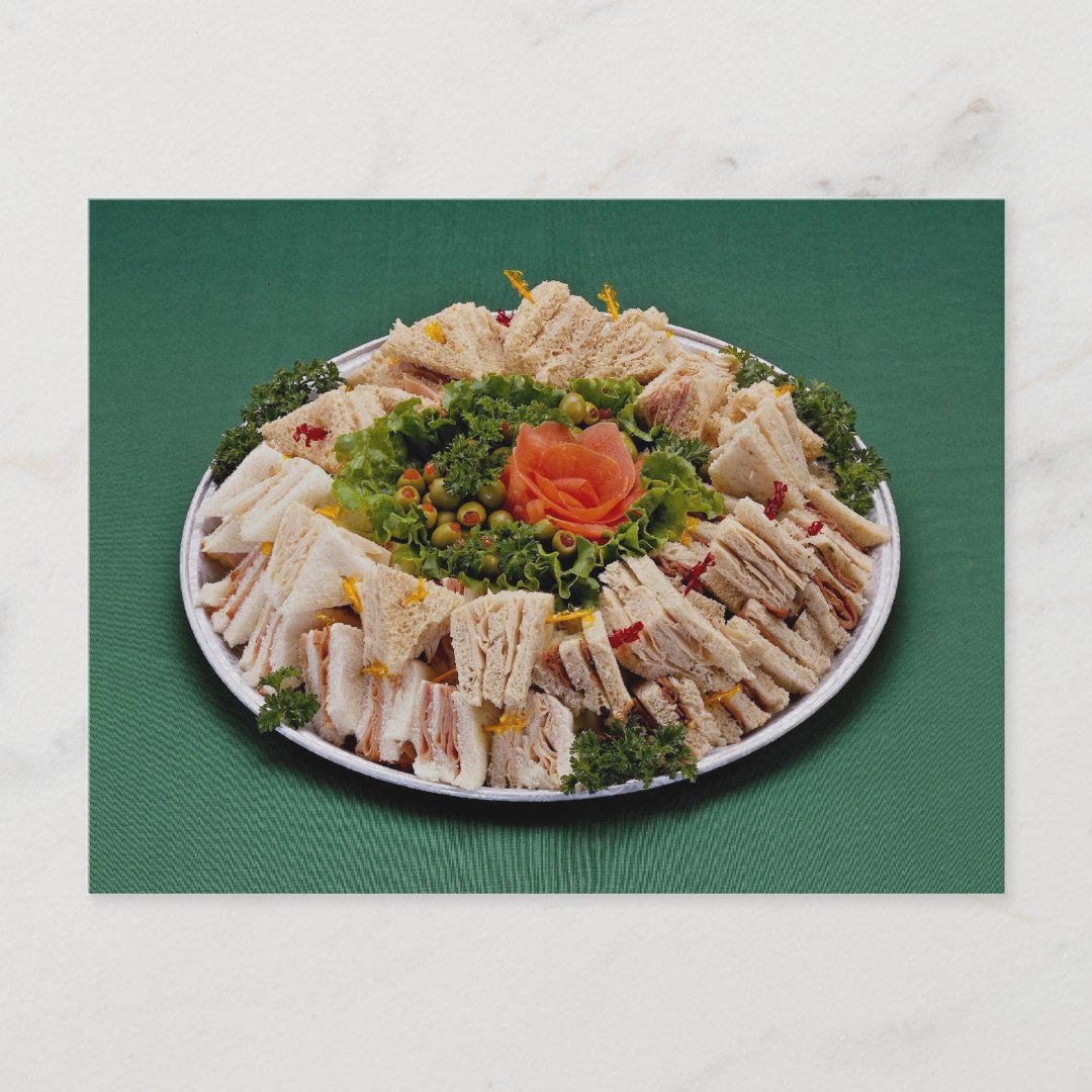 Finger sandwich platter postcard | Zazzle