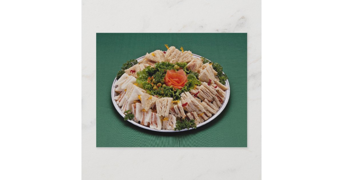 Finger sandwich platter postcard | Zazzle