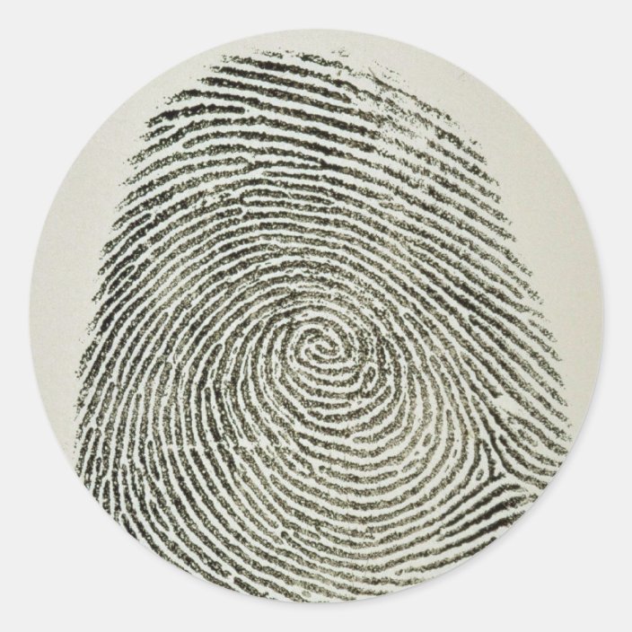 Fingerprint Classic Round Sticker | Zazzle.com
