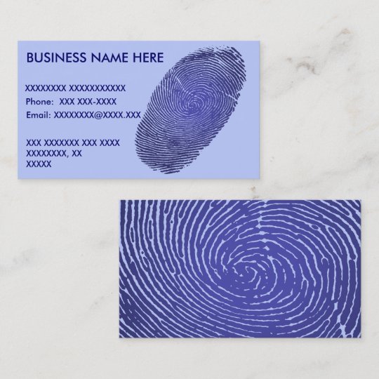 Fingerprint Graphic Business Card | Zazzle.com