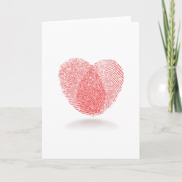 Fingerprint Heart Love Card | Zazzle