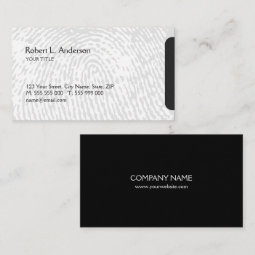 Fingerprint Identity Security Modern business card | Zazzle