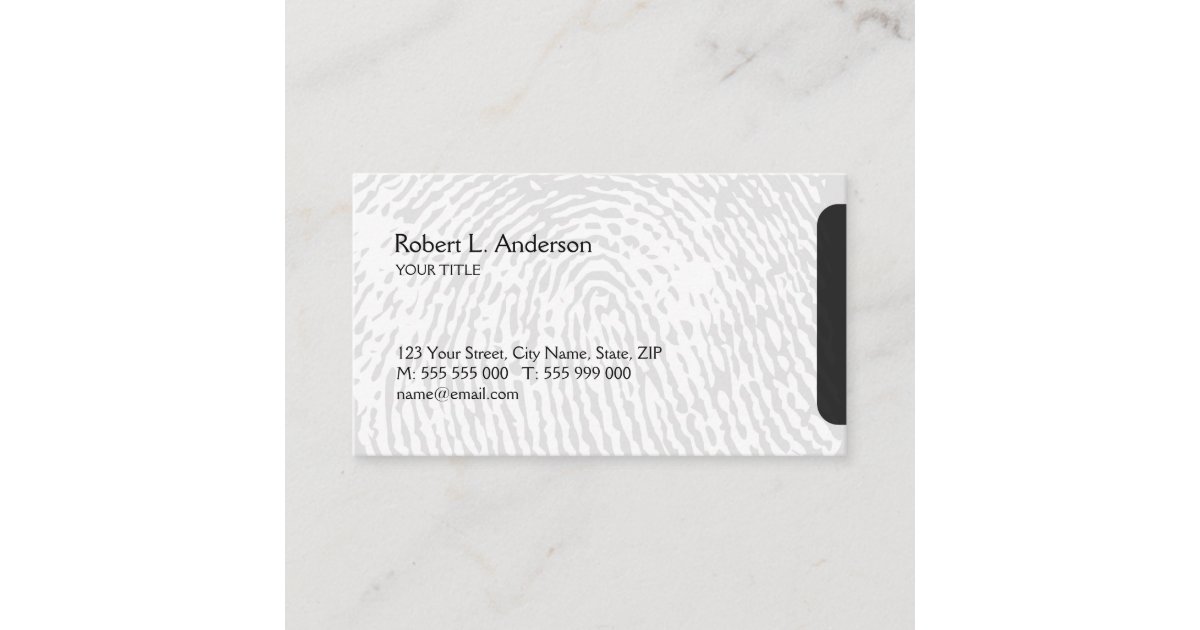 Fingerprint Identity Security Modern business card | Zazzle