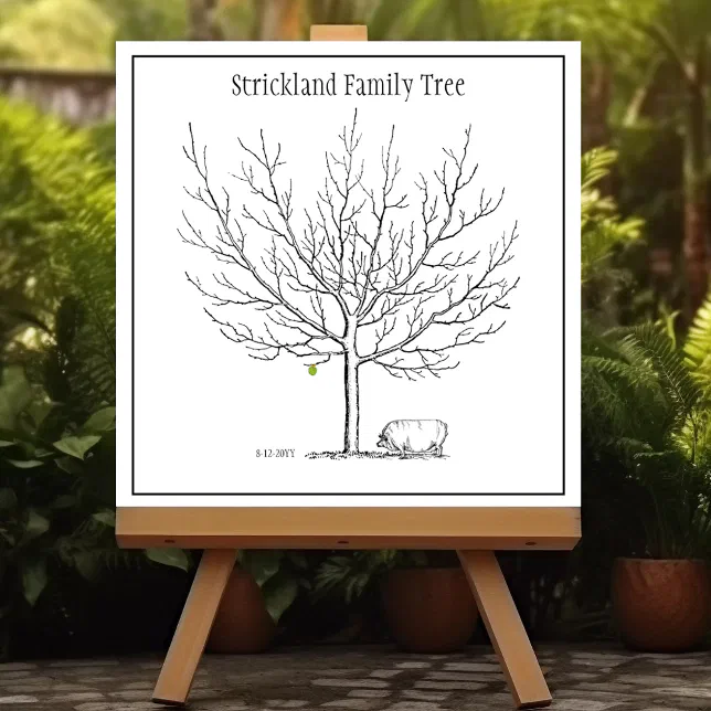 Fingerprint Rustic Hog Family Tree Poster | Zazzle