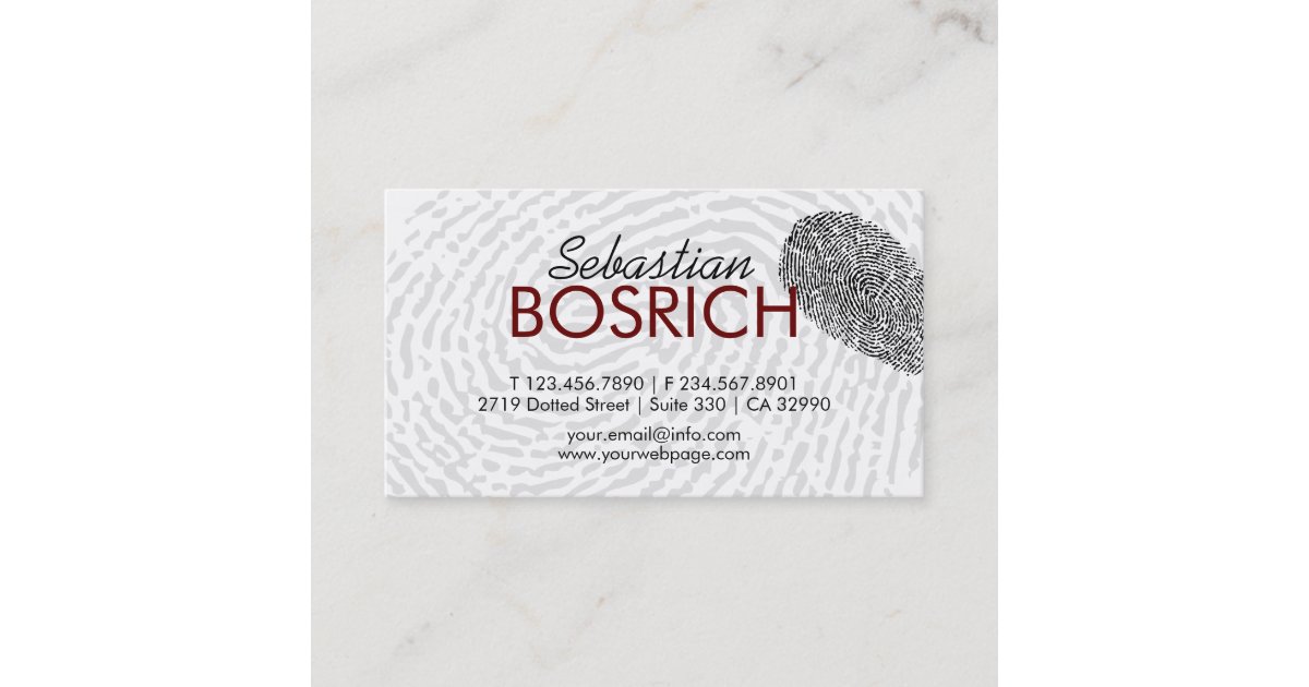 Fingerprints Modern Business Card Template | Zazzle
