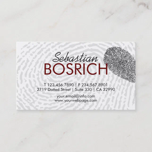 Fingerprints Modern Business Card Template | Zazzle