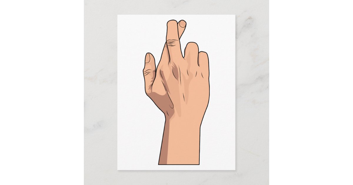 Fingers Crossed ~ Hand Signs & Gestures Postcard | Zazzle