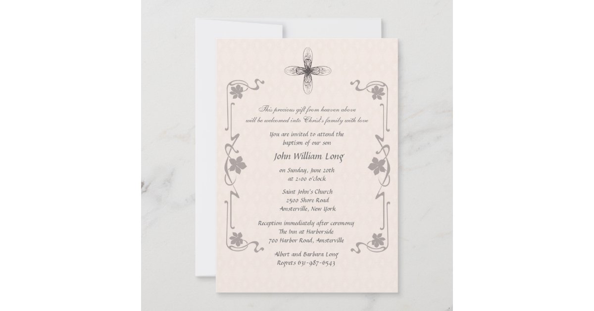 Finial Cross Religious Invitation | Zazzle