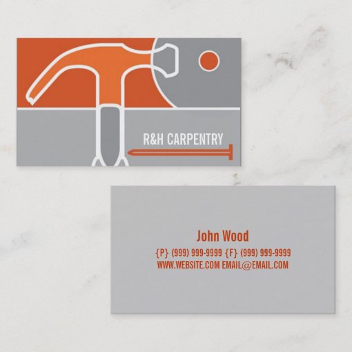 Finish Carpentry, Millwork, Wood ,Construction Business Card | Zazzle