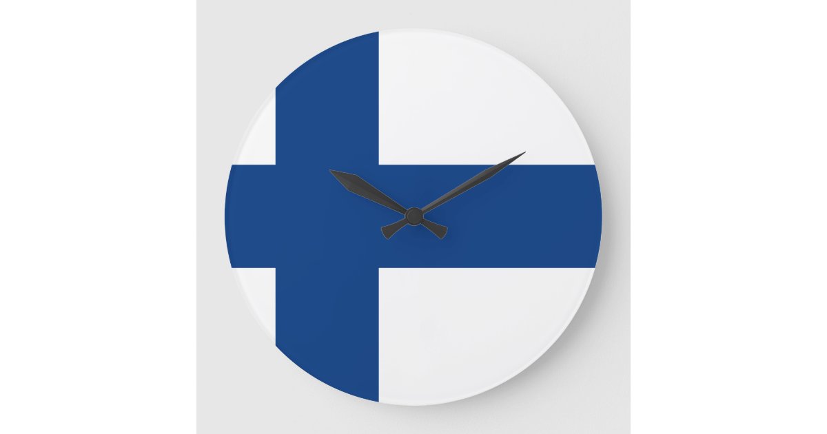 Finland (Finnish) Flag Large Clock | Zazzle