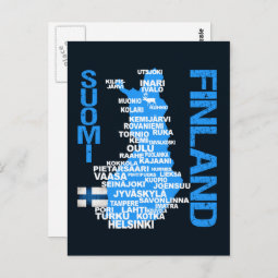 FINLAND MAP postcard | Zazzle