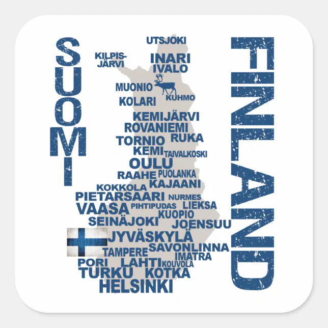 FINLAND MAP stickers | Zazzle