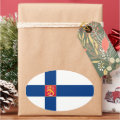 Finland State Flag Oval Sticker | Zazzle