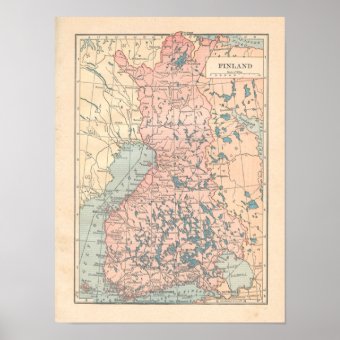Finland Vintage 1923 Map Print | Zazzle