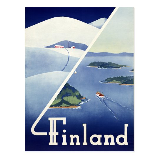 Finland Vintage Travel Poster Restored Postcard | Zazzle.com