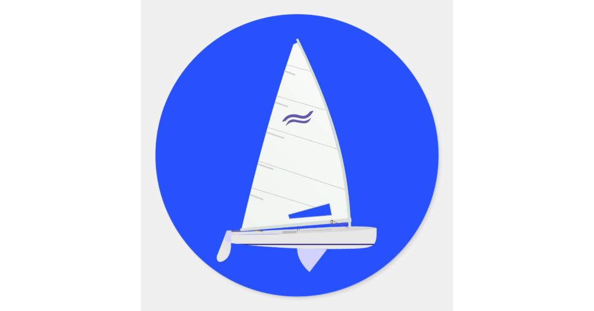 Finn Racing Sailboat onedesign Olympic Class Classic Round Sticker | Zazzle