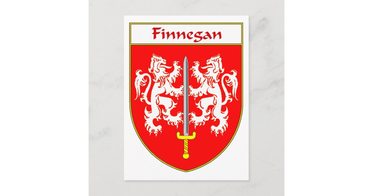 Finnegan Coat of Arms/Family Crest Postcard | Zazzle