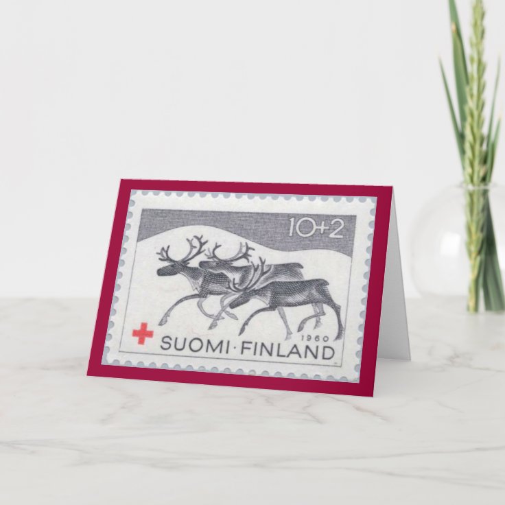 Finnish Christmas Reindeer Card | Zazzle