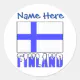 Finnish Flag and Finland Blue Personalization Classic Round Sticker ...