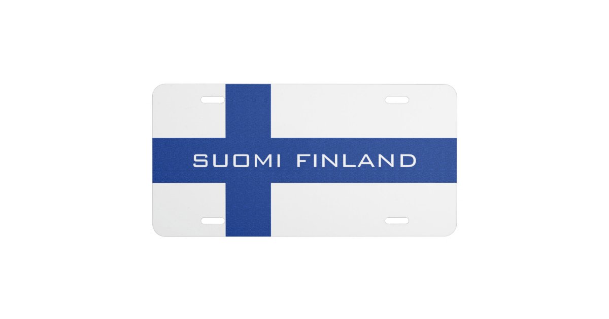 Finnish flag custom license plate | Zazzle