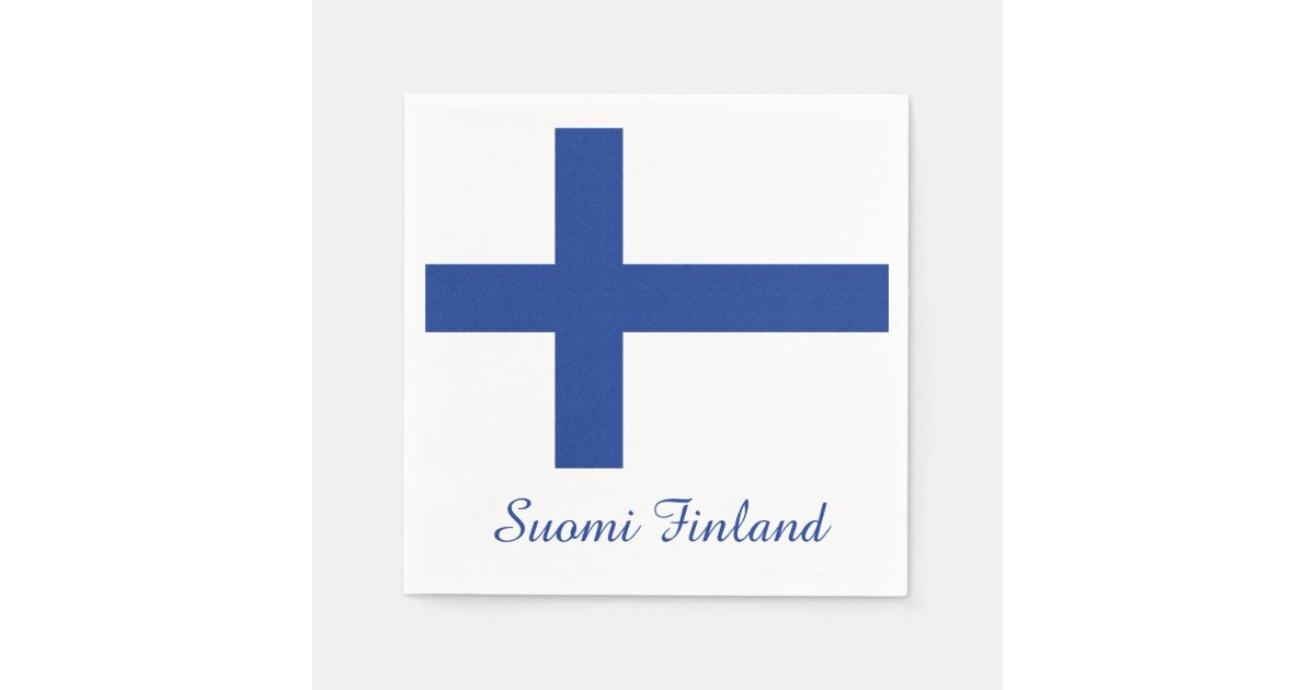Finnish Flag custom paper napkins | Zazzle