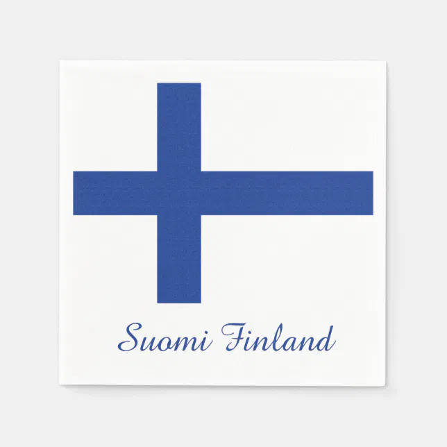 Finnish Flag custom paper napkins | Zazzle