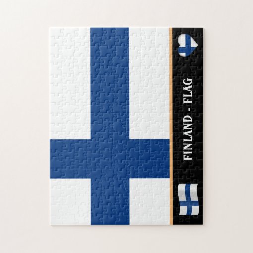 Finnish Flag & Finnish country / Finland Jigsaw Puzzle | Zazzle