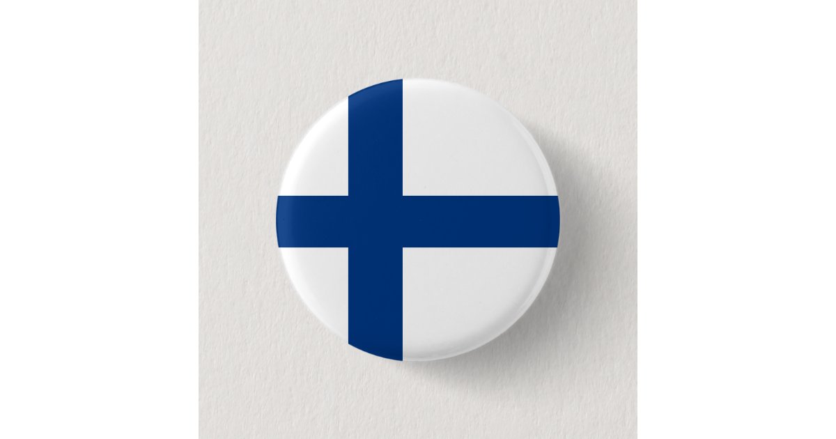 Finnish Flag, Flag of Finland Button | Zazzle