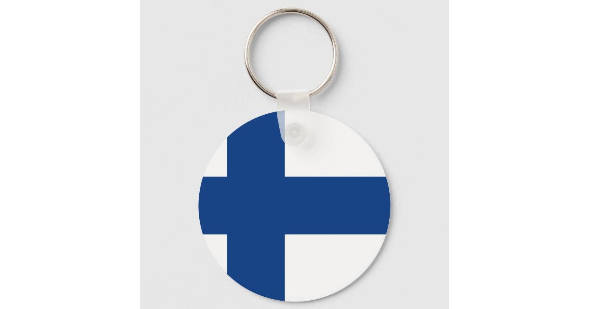 Finnish flag keychain | Zazzle